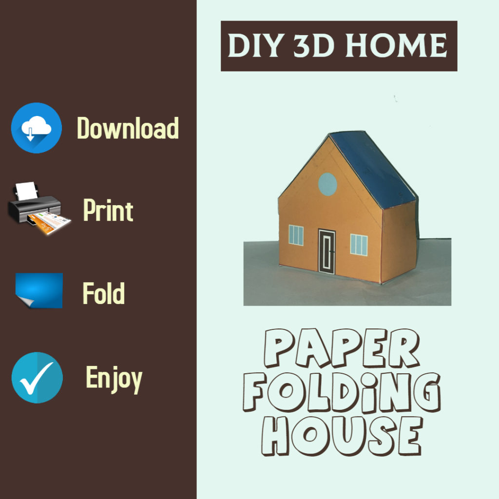 Small Orange Color 3D Paper folding Hut , DIY paper house - Project Hub