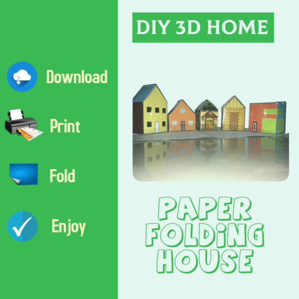 3D Paper folding house (Set of 5) DIY folding home, Craft Kit for Kids ...