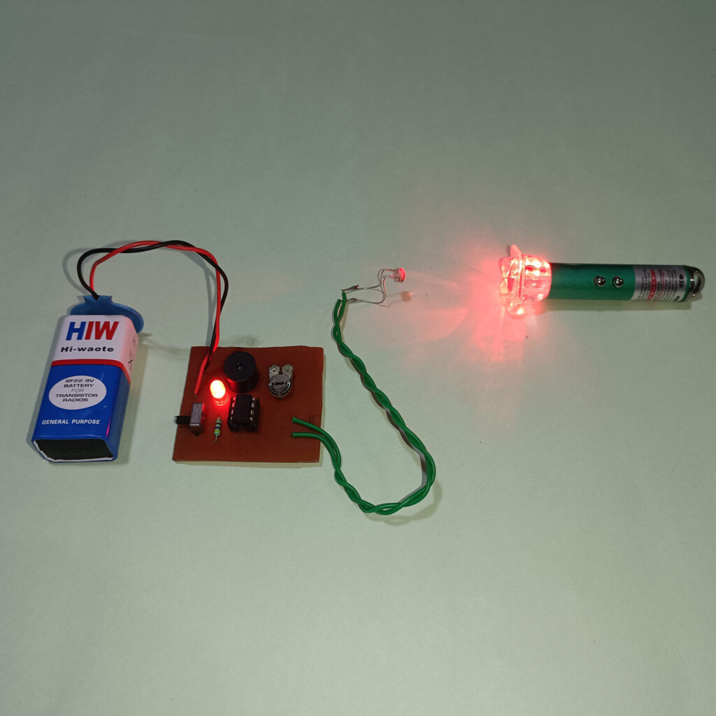 LASER Security System using 555 timer - Project Hub