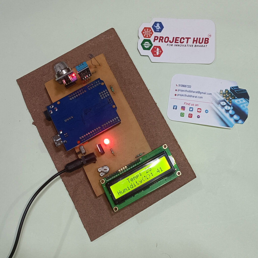 Arduino UNO based Weather Station using 16×2 LCD, DHT11, LDR and MQ135 - Project Hub