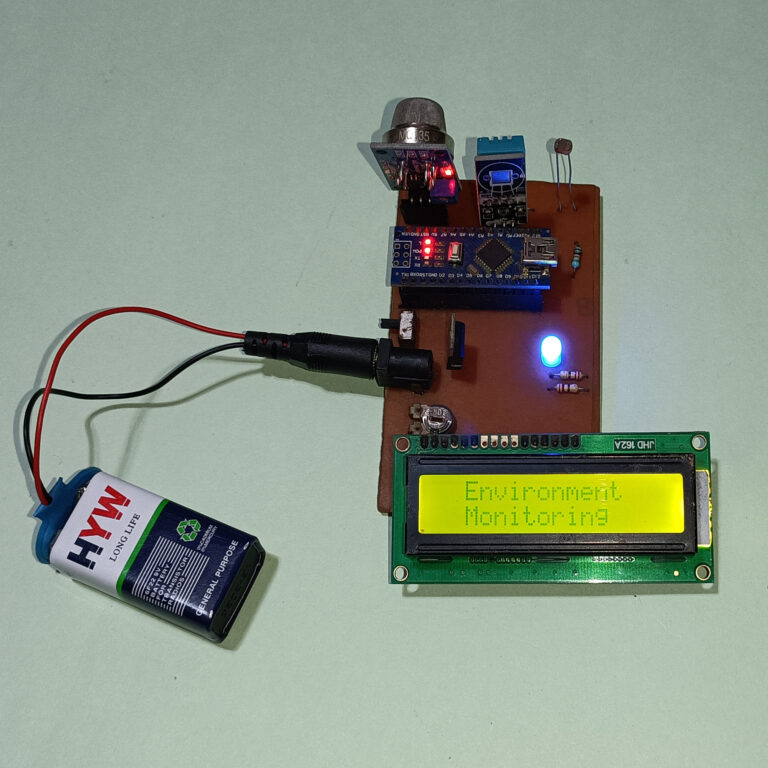 Arduino Nano based Weather Station using 16×2 LCD, DHT11 , LDR and MQ135 - Project Hub
